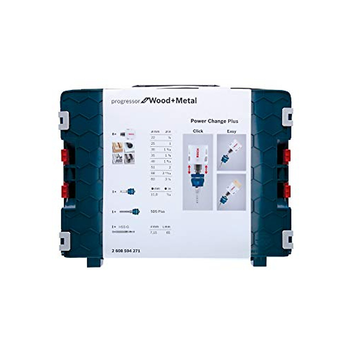 Bosch Professional 2608594271 11-Piece Hole Saw Progressor for Wood & Metal Set (in L-Boxx, Drill Accessories), Colour, Size