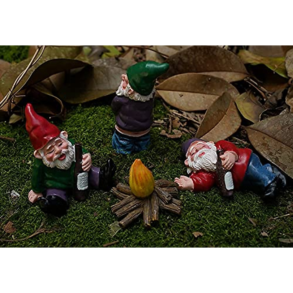Danmu Polyresin Gnomes Garden Decorations, Garden Gnomes, Garden Gnomes Outdoor Clearance, Miniature Figurines, Fairy Garden Accessories, Fairy Garden Supplies 4 Pack