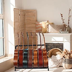 Ktaxon 3/5/7/9 Multiple Guitars Stand Display Stand Guitar & Ukulele & Bass & Banjo Holder for Band, Studio, Home (Round-7 Holder)