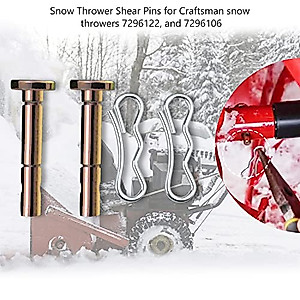 AMTHKNO Snowblower Shear Pins Shear Bolts & Cotter Pins for Craftsman 07188389, 7296122, 7296106