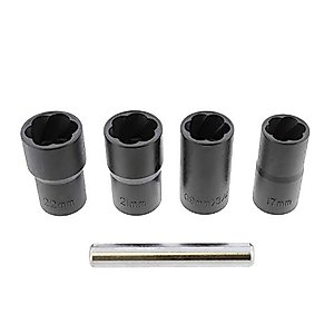 ABN Twist Socket Set Lug Nut Remover Extractor Tool - 5 Piece Metric Bolt and Lug Nut Extractor Socket Tools