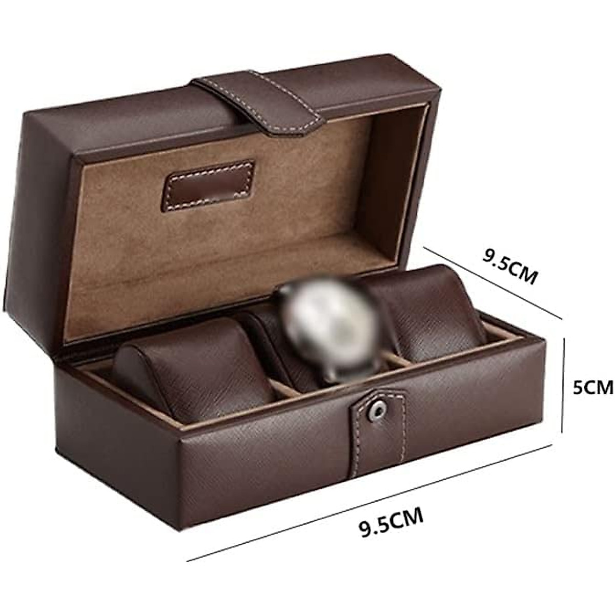 Watch Holder Leather Watch Box 3 Slot Travel Watches Storage Case Holder Jewelry Organizer Pouch Elegant Portable Watch Organizer (Color : Black2) (Red)