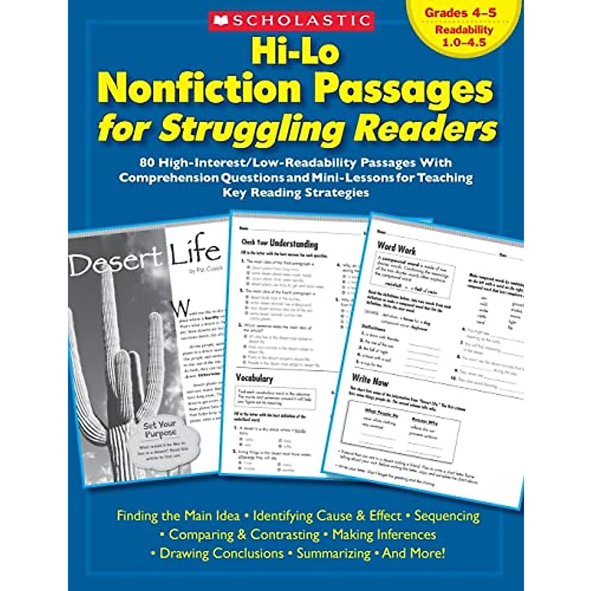Hi-Lo Nonfiction Passages for Struggling Readers: Grades 4–5: 80 High-Interest/Low-Readability Passages With Comprehension Questions and Mini-Lessons for Teaching Key Reading Strategies