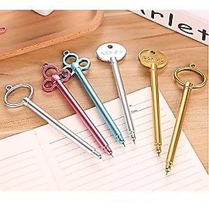 20 Pieces Novelty Key Style 0.5 mm Gel Ink Pen, Magnolora Creative Office Stationary School Supplies Fine Point Ballpoint Black Ink Gel Pen, Random Color