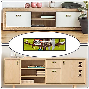 4 Pack Drawer Knob Pull Handle Sleepy Sloth with Hat Kitchen Cabinet Handles Black Dresser Pulls for Hardware Cupboard Furniture with Screw