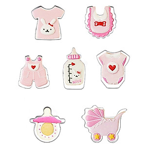  Baby Shower Series Cookie Cutters Set of 7 pcs, Stainless Steel Fondant Cutter Molds Baking DIY
