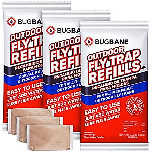 Fly Trap Bait Refills 3x30g. Natural Fly Magnet Bait Refill for All Reusable Outdoor Fly Traps. Fly Bait Refill Packets Fly Attractant Fly Bait Granules. Fly Trap Attractant