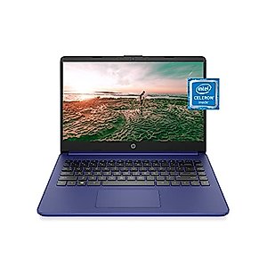HP 14 Laptop, Intel Celeron N4020, 4 GB RAM, 64 GB Storage, 14-inch Micro-edge HD Display, Windows 10 Home, Thin & Portable, 4K Graphics, One Year of Microsoft 365 (14-dq0010nr, 2021, Indigo Blue)
