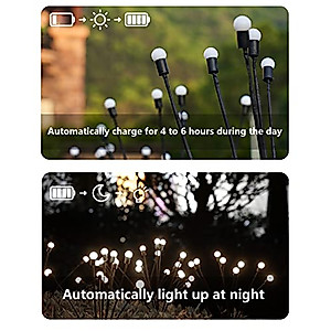 Otdair Solar Lights for Outside Garden,New-Upgraded 4 Pack Solar Lights Outdoor Waterproof,Outdoor Lights Solar Powered,Garden Lights Solar Outdoor for Backyard Garden White 8LED