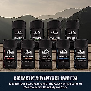 Mountaineer Brand Styling Stick | 100% Natural Beard Conditioner for Men | Hydrate, Tame Wiry Hair | Firm Hold for Easy Styling | Smokey and Woodsy Pine Tar Scent 2oz