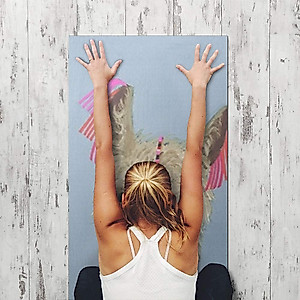 CANVAS ON DEMAND Yoga and Pilates Non-Slip Fitness Mat with Carrying Strap (Adorned Llama III) 24"x70"