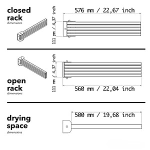 Wall Laundry Rack, Towel Dryer Shelf, Wood Towel Bar, Towel Holder, Towel Organizer Storage, Expandable Towel Rack, 4 "W x 4 "H x 20 "D, Barber Furniture for Wall (Black)