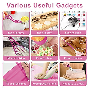 Cake Decorating Kit,488PCS-Piping Bags and Tips Set,Cake Decorating Supplies,Frosting Piping Kit,with 60 Piping Tips Cake Decorating Tools with Multi-Purpose 3-Layer Toolbox with Tray(Pink)