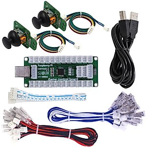 SJ@JX Arcade Game Controller USB Encoder Board Gamepad LED Microswitch Button Analog Joystick Flying Stick for Nintendo Switch PC PS3 Retropie Raspberry Pi
