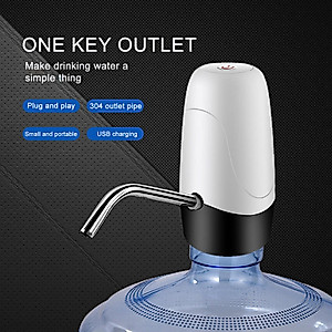 YYDGH Portable Water Bottle Pump 5 Gallon Water Bottle Dispenser USB Charging Automatic Drinking Water Pump Electric Water Dispenser Water Bottle Switch for Home, Office, Travel