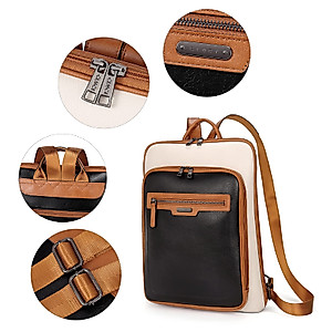 CLUCI Womens Laptop Backpack Leather Bundles with Kid's Backpack for School Boys&Girls