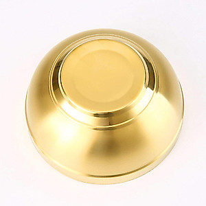 Unbreakable Thick Anti-scald Rice Bowl Double-deck 304 Stainless Steel Food Bowls for Soup, Popcorn, Fruit, Salad, Noodle, etc (Gold, Big)