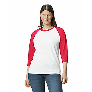 Gildan Adult Heavy Cotton 3/4 Raglan T-Shirt, Style G5700, 2 Cout (Pack of 1)