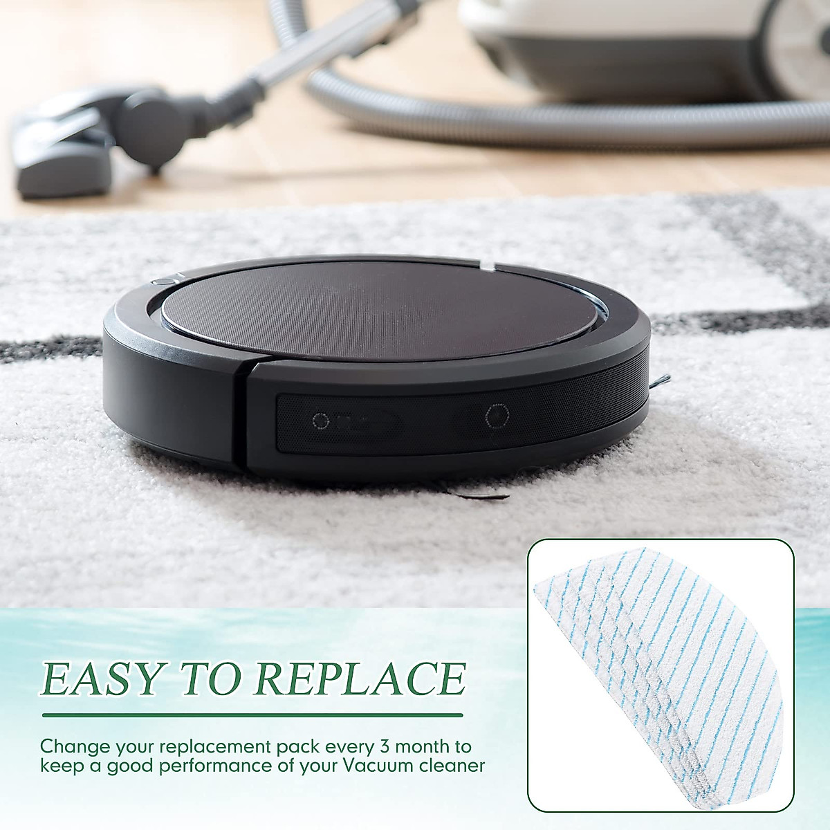 100 Packs Disposable Mop Pads Replacement Mopping Cloths Pads Compatible with T9 /T9+ /T8 /T8+ /T8 AIVI /N8 /N8 Pro /N8 Pro+ Robot Vacuum Cleaner