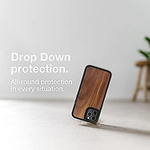 Woodcessories - Magnetic Bumper Case Compatible with iPhone 12 Pro Max case with Magnet, Made of Wood, Walnut