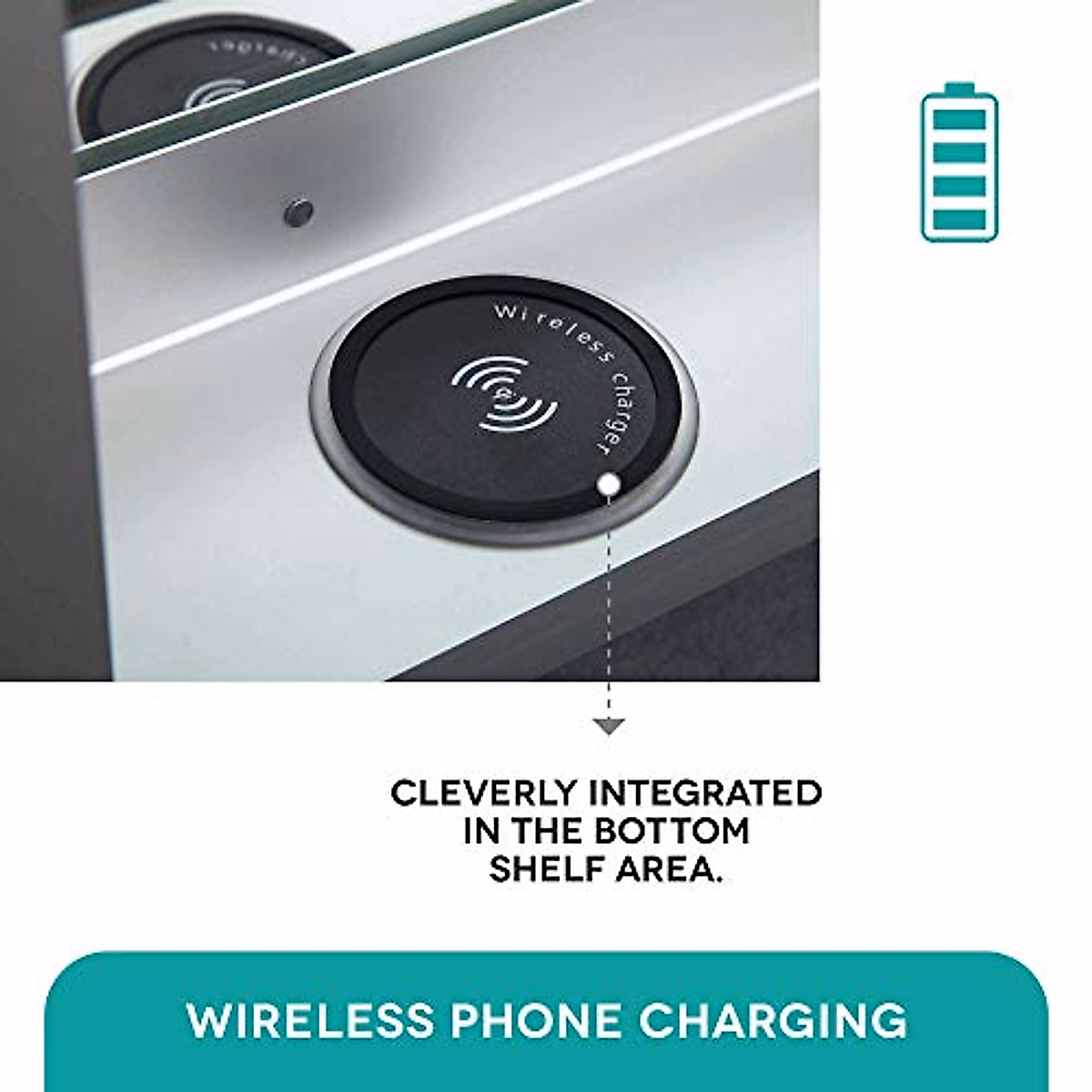 Bathroom Medicine Cabinet, Aluminum, Recessed/Surface Mount, 20" x 30", 1 Door, Left Hinged, Mirrored w/LED