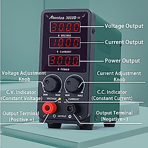 3010D DC Power Supply Adjustable Regulated Bench Power Supply with 4-Digits LED Display Multiple Protection (30V 10A)