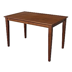 International Concepts Solid Wood Dining Table with Shaker Legs, 48 by 30 by 30-Inch, Cinnemon/Espresso