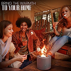 Tabletop Fire Pit, Fire Bowl with 2 Roasting Sticks | Small, 91% Isopropyl Alcohol Mini Fire Pits for Balcony, Patio Décor -Portable Fire Pit for Camping and Hiking | Smores Kit