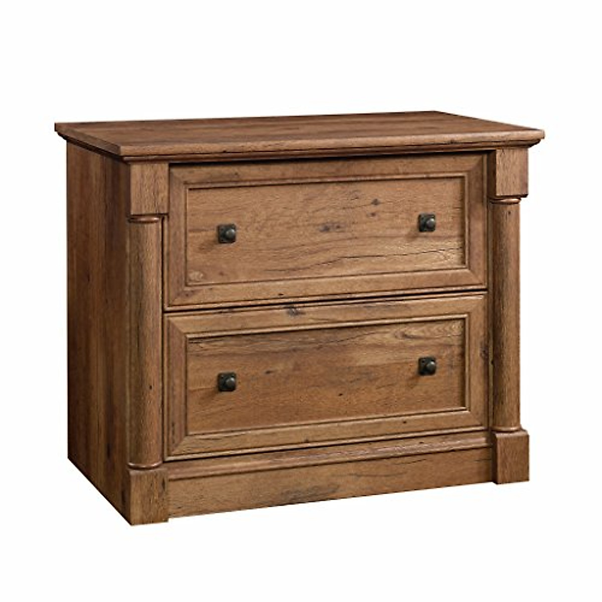 Sauder Palladia Library with Doors, Vintage Oak Finish & Palladia File Cabinet, Vintage Oak Finish