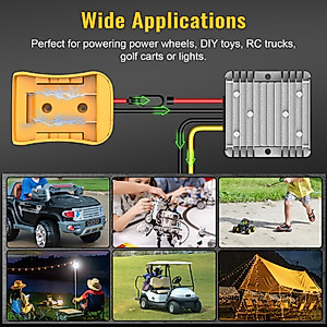 20V to 12V Step Down Converter for DeWalt 20V Power Wheels Battery Adapter, DC 12V 20A 240W Buck Converter Regulator with 30A Fuse & Wire Terminal