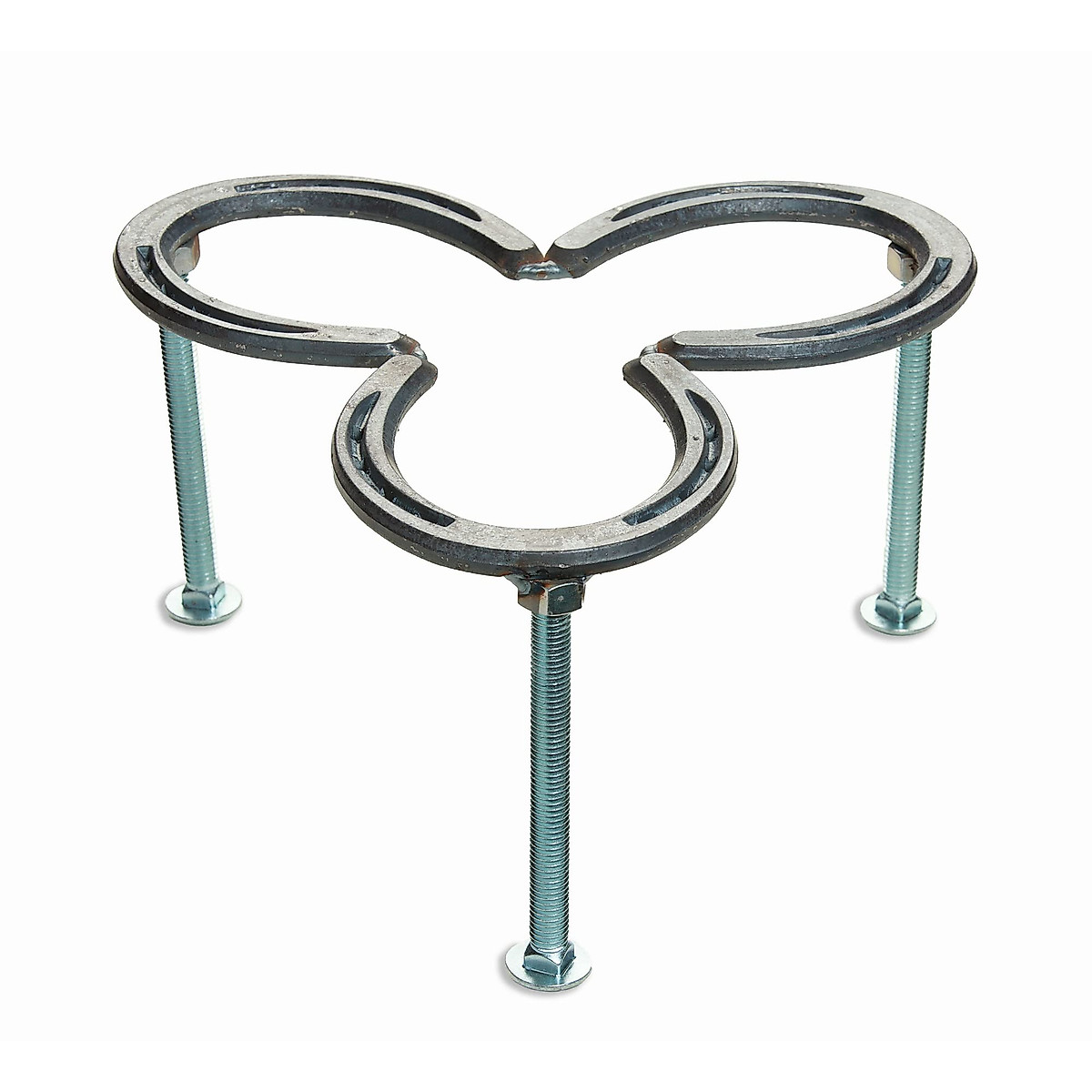 Dutch Oven Camping Tripod for Cooking – Dutch Oven Stand Made of Steel Horseshoes with Interchangeable Short and Long Legs – 10” x 10” Cowboy Camping Cooking Tripod Stand for Camp Coffee Pots