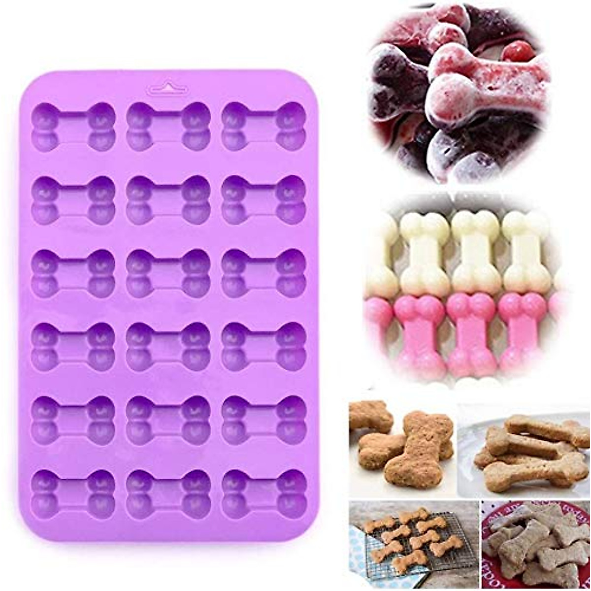 Silicone Molds Puppy Dog Paw and Bone Mold for Dog Treats, Homemade Non-Stick Food Grade, Chocolate, Candy, Jelly, Ice Cube Mold, Cupcake Baking Mould, Muffin pan Cookie Cutters Set