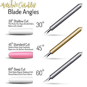 Carbide Blades for Cricut Explore Air 2 Vinyl Cutting Machines - Standard Cut 45 Degree - 5 Pack - Premium German Carbide - by Miss Kate Cuttables - Replacement Blades for Cricut Pazzles