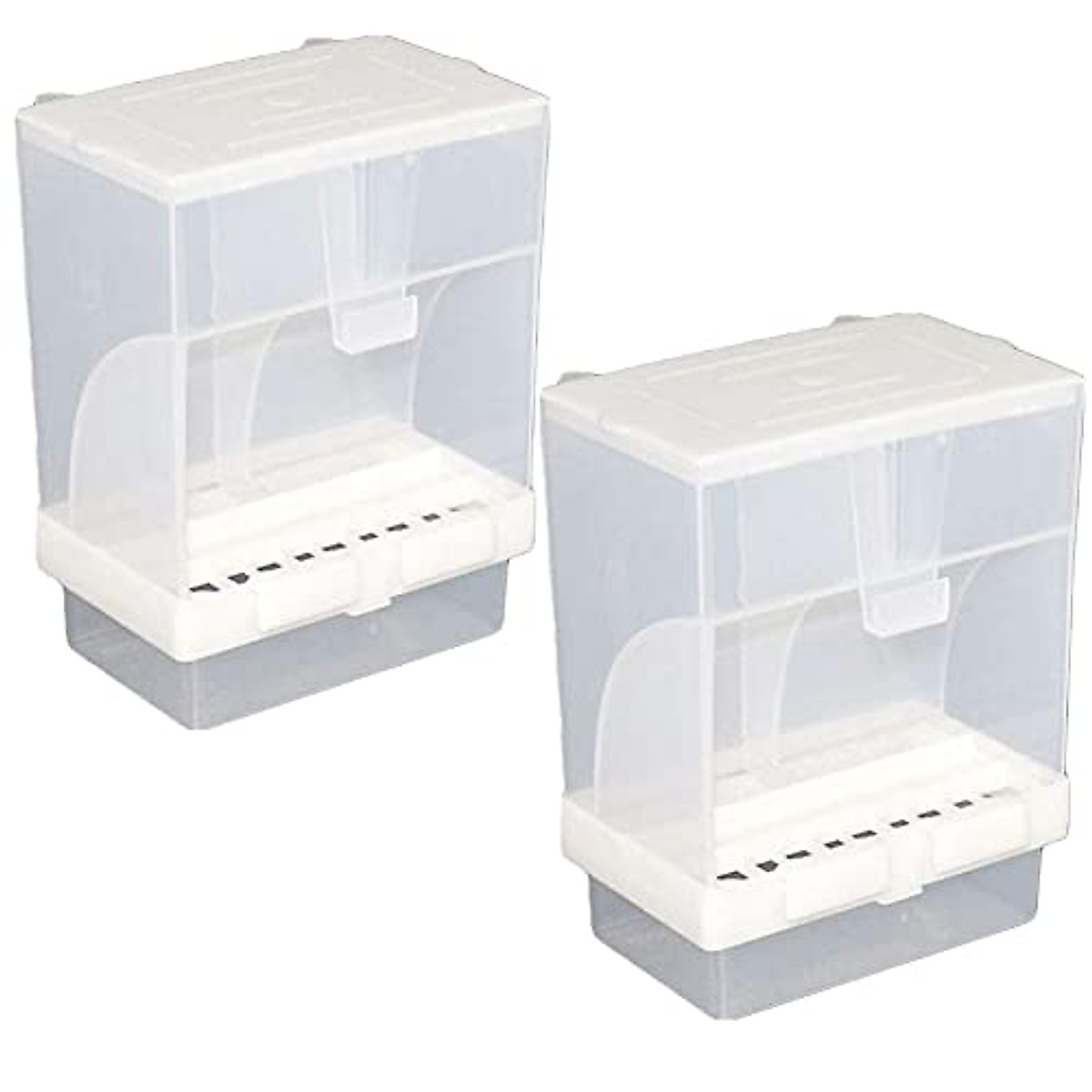 EVERDAZZLbaby 2Pcs Automatic Bird Feeder Seed Food Container in Cage No Mess Hanging Feeding Bowl for Budgerigar Canary Cockatiel Finch Parakeet