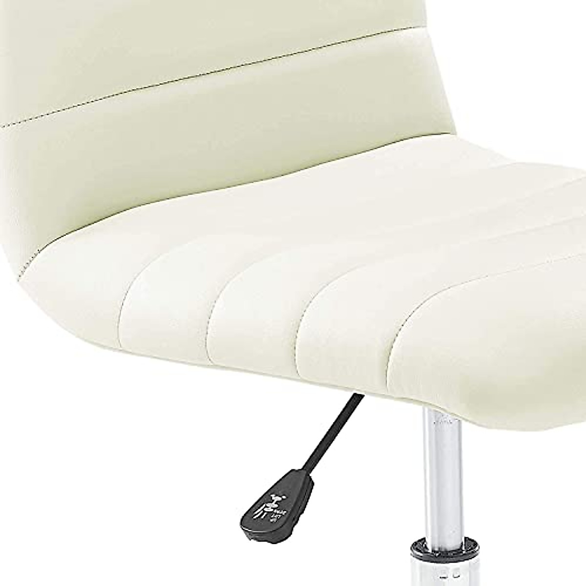 Modway Ripple Ribbed Armless Mid Back Swivel Conference Office Chair In White