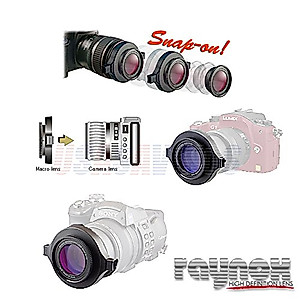 Raynox DCR-250 2.5x Super Macro Lens Universal Snap-on Mount for 52mm to 67mm + Lens Optic Pen Cleaner + 1 VCC113 Micro-Fiber Cloth, Black
