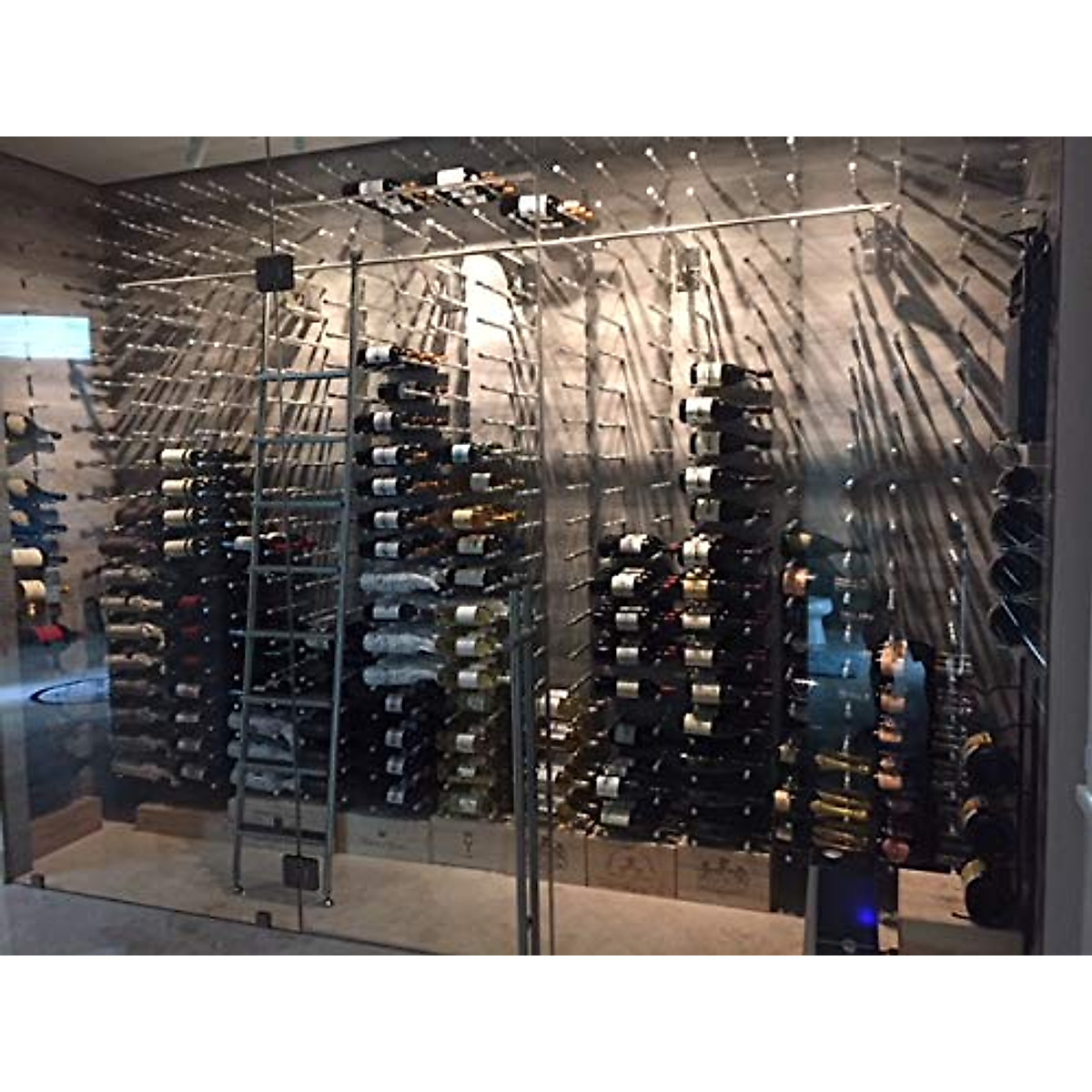 VintageView Vino Series - Vino Pins Designer Kit 12 Bottle Wall Mounted Wine Rack (Milled Aluminum) Stylish Modern Wine Storage with Label-Forward Design