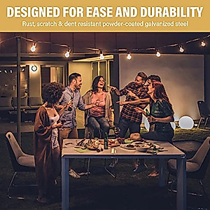 Ointo Garden String Light Pole - Outdoor Metal Poles with Hooks for Hanging String Lights - Garden, Backyard, Patio Lighting Stand for Parties, Wedding（2 Pack）