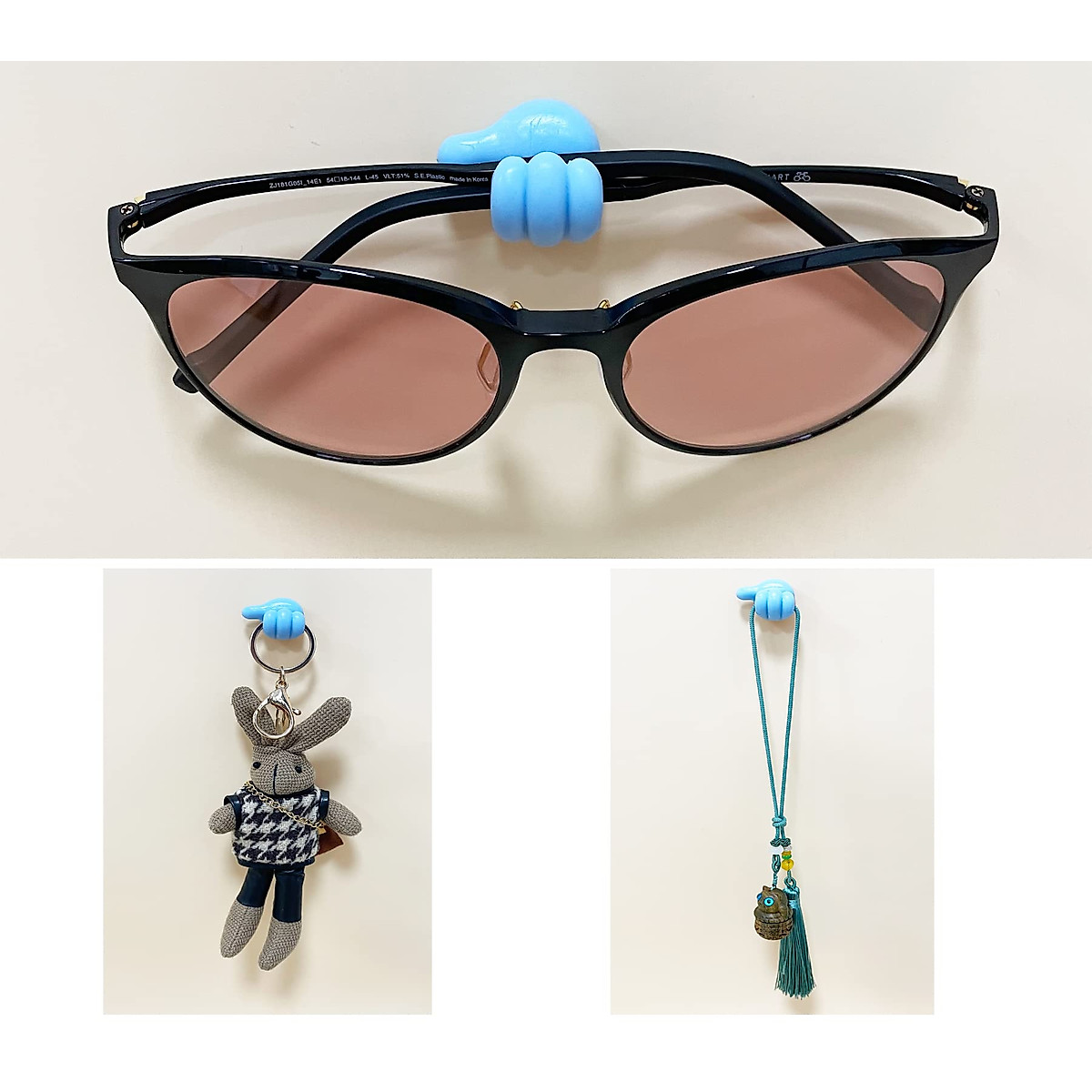 LKBBC 30 Pcs Silicone Thumb Hooks, Multifunction Self-Adhesive Cable Clip, Key Hook Wall Hangers Holder Desktop Cord