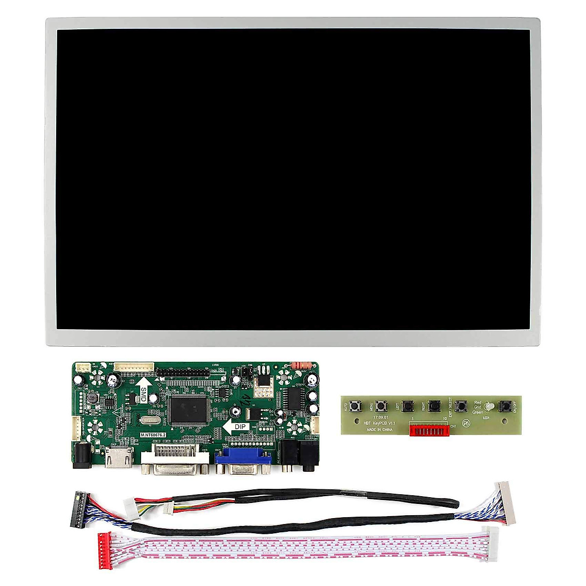 VSDISPLAY 12.1" 12.1 Inch 1280X800 LCD Screen LQ121K1LG52 with HD-MI DVI VGA Audio LCD Controller Board M.NT68676