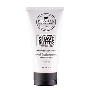 Dionis Goat Milk Skincare Men's Shave Butter - Face & Body Shave Butter - Shea Butter & Jojoba Oil For Sensitive Skin - Protects Against Irritation & Razor Burn - Hydrating Shave Cream For Men, 6oz