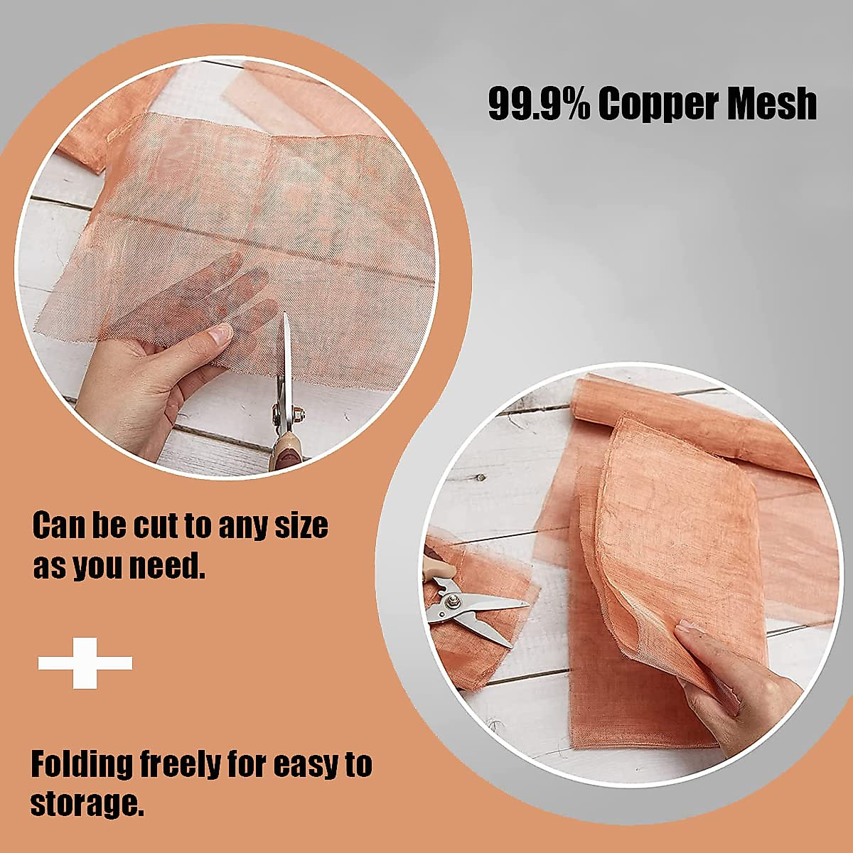 4 Pack 30 Mesh 99.9% Pure Copper Screen Woven Mesh Screen, Copper Mesh Cloth Fine Mesh, 5.9x19.68 Inch