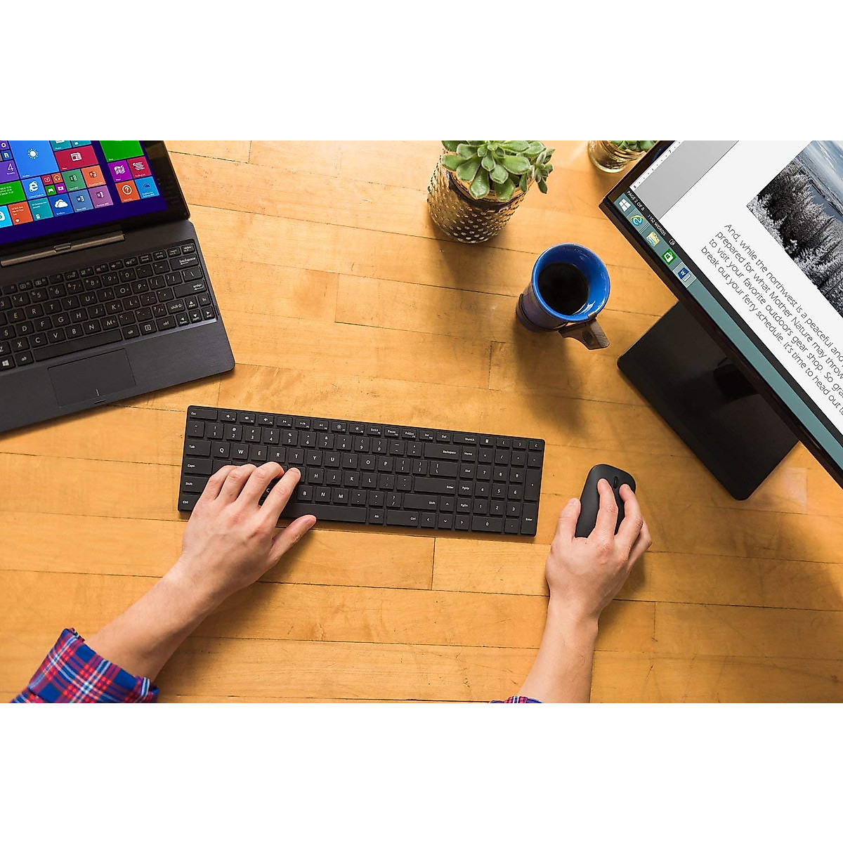 Microsoft Designer Bluetooth Desktop Keyboard and Mouse - Black. Utra-Thin, Wireless, Bluetooth Keyboard and Mouse Combo. Works with Bluetooth Enabled PCs/Mac