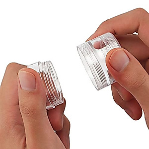 ZEONHEI 10 Sets 4 Layer Stackable Cosmetic Containers with Screw Lids, 10G/10ML Stackable Bead Storage Containers Round Plastic Containers, Clear Column Stackable Container for Beads, Buttons, Jewelry