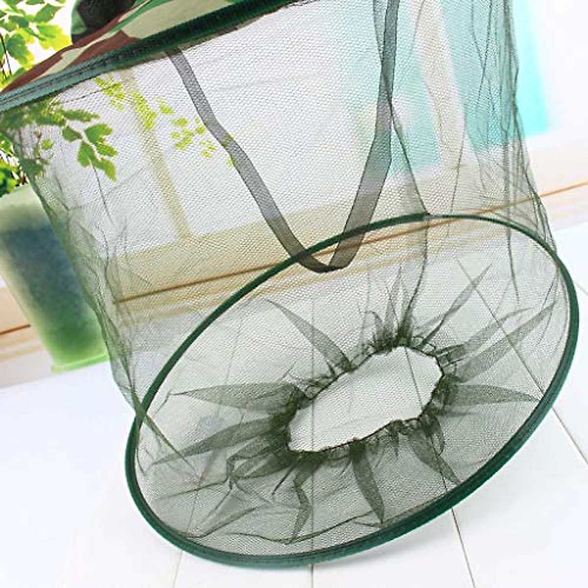Gybai Mosquito Green Camouflage Insects net Head mesh Protection Cap Outdoor Garden Supplies