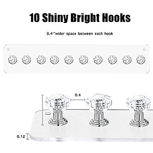 bolimoss Necklace holder， Acrylic Necklace Hanger, Transparent Necklace Organizer，Wall Mounted Jewelry Organizer, Jewelry Hook (2-pack Clear) (Silver)