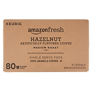 AmazonFresh 80 Ct. K-Cups, Hazelnut Flavored Medium Roast, Keurig K-Cup Brewer Compatible