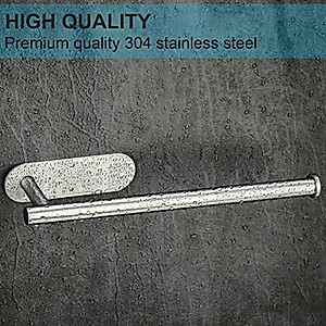 Paper Towel Holder Under Cabinet 2 Pack,Stainless Steel Paper Towel Holder Wall Mount for Kitchen, Bathroom, RV, Paper Towel Rack with Self Adhesive and Screws (Silver)