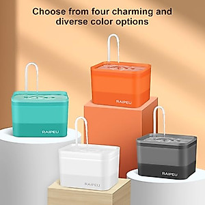 Cat Water Fountain, Raipeu 2.5L Cat Fountain, Activated Carbon Filter, Translucent Water Tank, Pet Water Fountain for Big Cat, Big Dog, Pet(Orange)