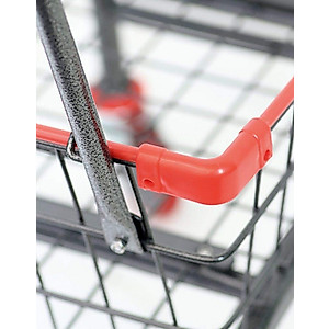Heavy Duty Household & Commercial Charcoal Grey Cart with U- Handle (Red Trim) (Red)